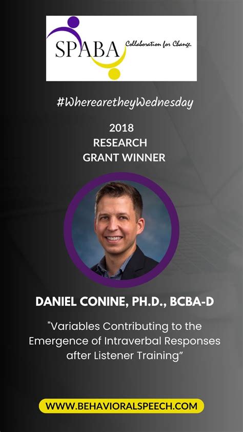 Daniel Conine Phd Bcba D Speech And Language Phd Research Grants