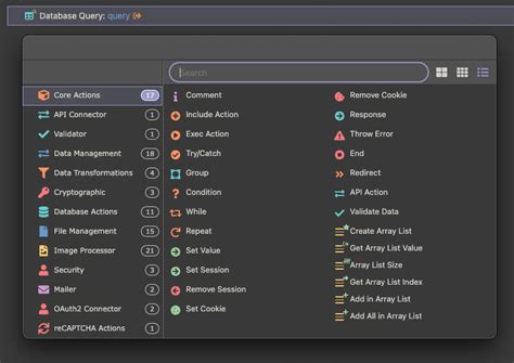 New Actions Panel In Server Connect Request For Comments Wappler