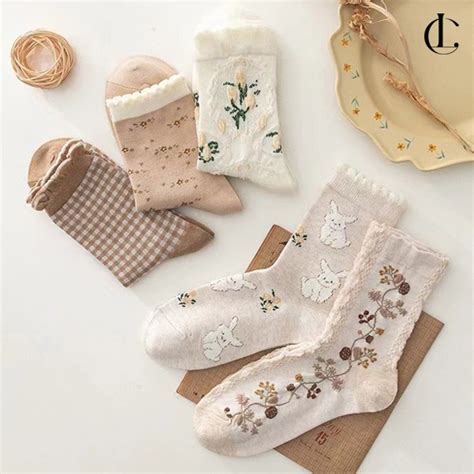 엘케이트 여성 양말 5종세트 데일리양말 중목 패션삭스 학생양말 Ldsd0030 엘케이트 꽃피는아침마을