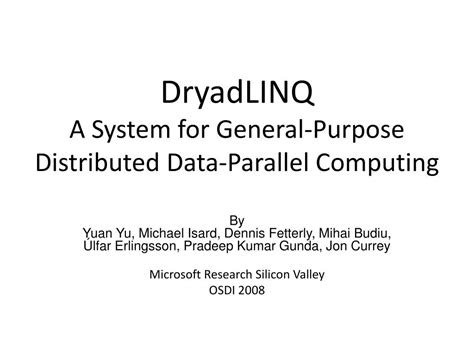 Ppt Dryad And Dryadlinq Powerpoint Presentation Free Download Id1889771