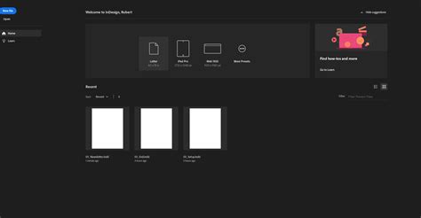 Indesign Home Screen Not Displaying Graphical Thum Adobe Community