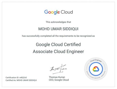mohd umar siddiqui on linkedin associate cloud engineer certification