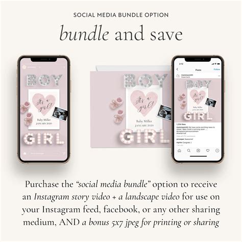 Its A Girl Insta Stories Gender Reveal Video For Instagram Etsy