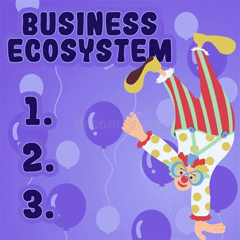 Writing Displaying Text Business Ecosystem Internet Concept Develop And Implement Organization