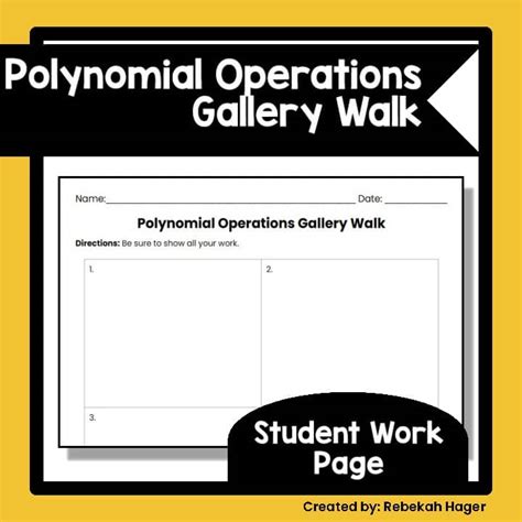 Simplify Polynomials Gallery Walk Add Subtract Multiply And Divide By A