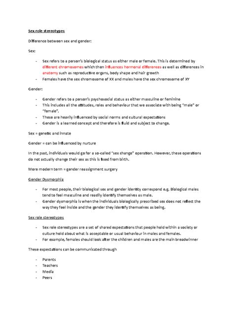 1 Problems With The Reliability And Validity In Diagnosis And Classification Of Sex Role
