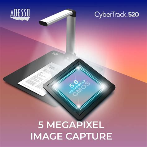 5 Megapixel Fixed Focus A4 Document Camera Scanner With Ocr Text Recognition Adesso