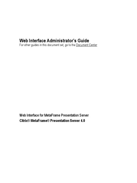 citrix metaframe web interface administrator s guide pdf citrix