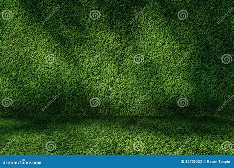 A Perspective Grass Green Wall And Floor Interior Background Royalty Free Stock Image