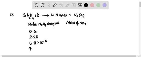 solved for the reaction shown calculate how many moles of nh3 form
