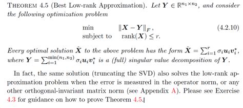 THEOREM Best Low Rank Approximation Let Y Chegg