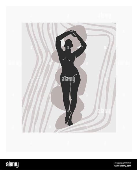 Hand Drawn Vector Abstract Graphic Line Art Contemporary Collection Print With Boho Aesthetics