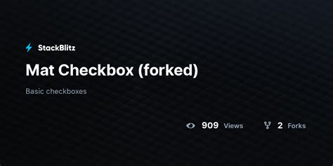 Mat Checkbox Forked Stackblitz