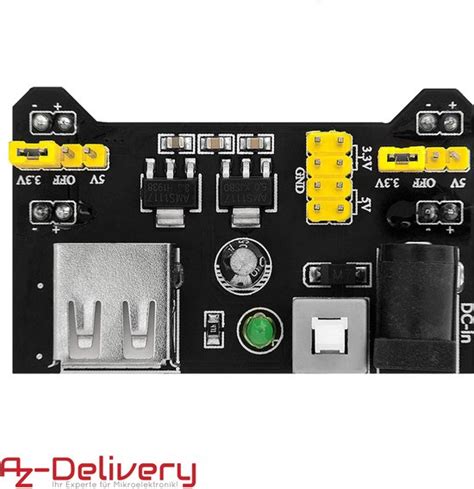 AZDelivery MB102 Breadboard Voeding Adapter Module 3 3V En 5V Power