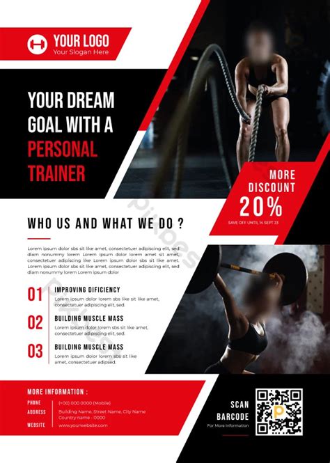 피트니스 체육관 전단지 템플릿 Png Ai 무료 다운로드 Pikbest