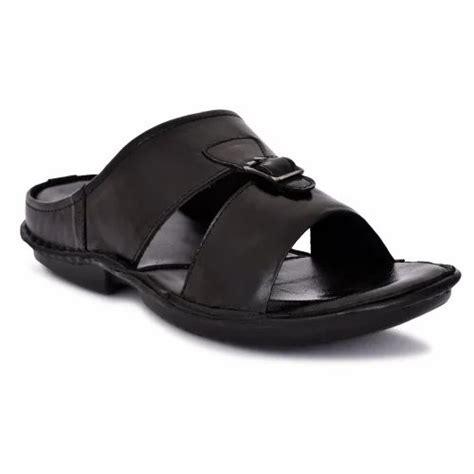 Men Black Leather Sandal At ₹ 335pair Men Leather Sandal In Agra