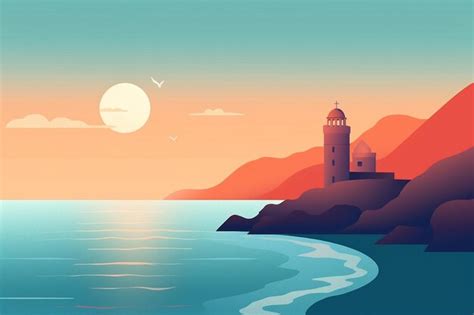 Premium Ai Image There Is A Lighthouse On A Cliff Overlooking The Ocean Generative Ai