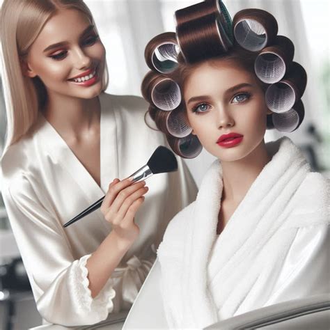 Hair In Rollers Curlers In Hair Hair And Beauty Hair Brushing