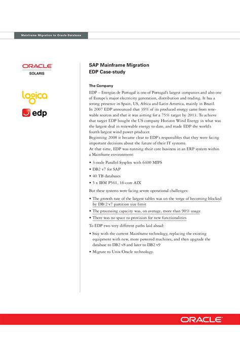 Sap Mainframe Migration To Oracle Database