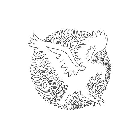 Premium Vector Continuous Curve One Line Drawing Of The Ferocious Flying Eagle For Logo Wall
