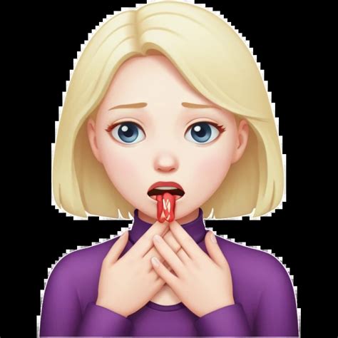 Girl Choking Herself Emoji Ai Emoji Generator