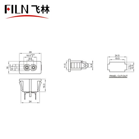 10a 250v 2pin Panel Outlet Electrical Locked Ac Power Socket