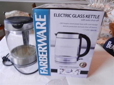 Farberware Electric Glass Kettle Black And Stainless Steel £499 Picclick Uk