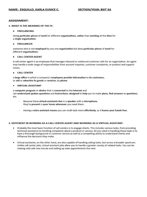 Assignment Pdf Outsourcing Call Centre