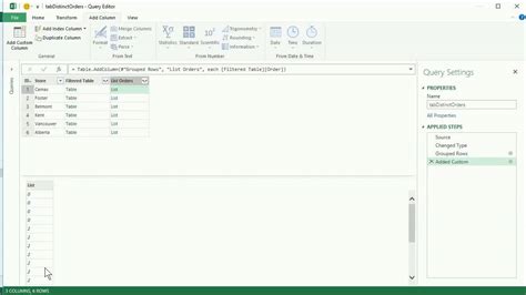 Distinct Orders From A Transaction Table Group By Power Query Jumpstarter Youtube