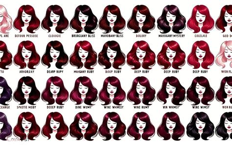 Dark Red Hair Color Names Mahogany Burgundy