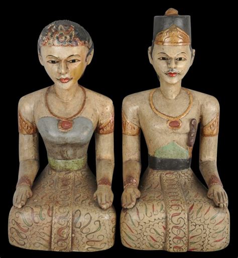Pair Of Central Javanese Courtly Wedding Loro Blonyo Figures Michael