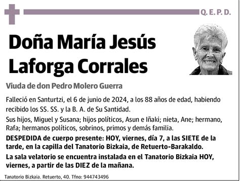 María Jesús Laforga Corrales Esquela El Correo