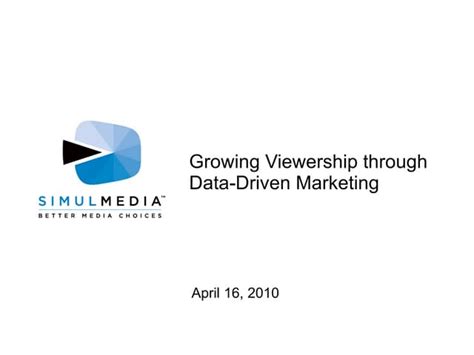 Growing Viewership Through Data Driven Program Promotion Ppt