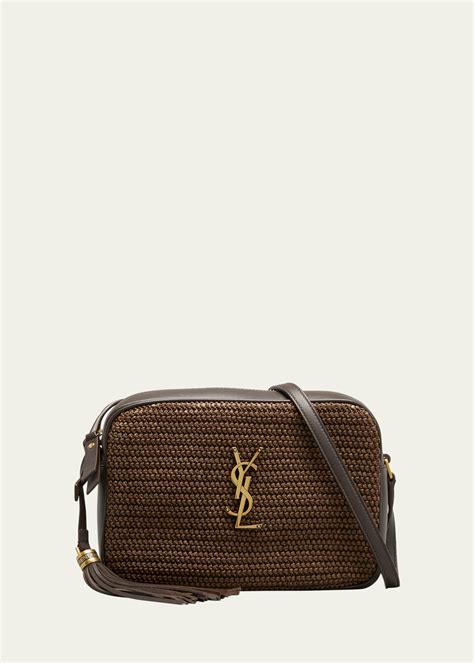Saint Laurent Lou Medium Ysl Monogram Raffia Camera Bag Bergdorf Goodman
