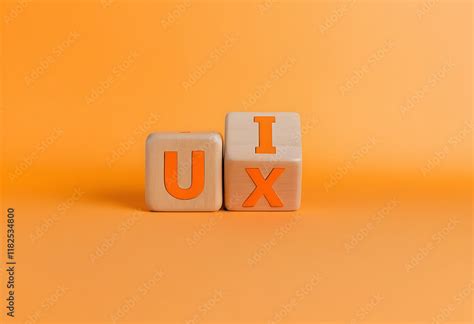 Ilustración De Stock Ux Ui Concept Wooden Blocks Spelling Out Ux Ui