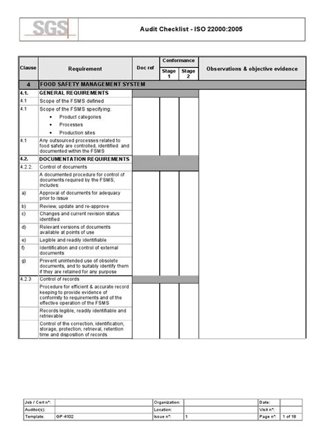 audit ceklist iso 22000 2005 pdf pdf verification and validation