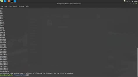 C Versus Java Performance Test Fibonacci Of The First 50 Integer
