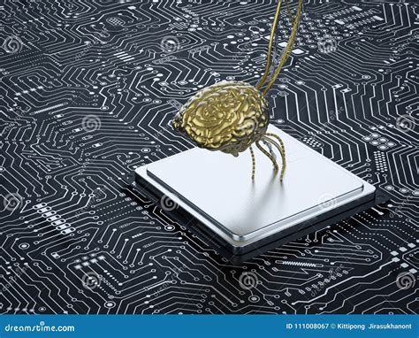 Brain On Cpu Stock Illustration Illustration Of Electric