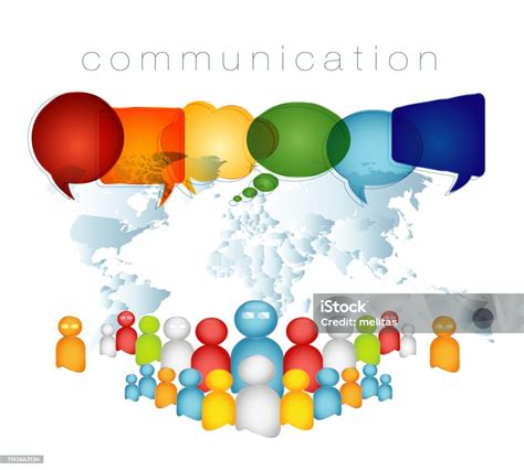 고립 된 연설 거품 무지개 색상입니다 네트워크 개념입니다 군중이 말한다 통신 텍스트입니다 세계 지도 배경과 이야기 하는 사람들의 그룹입니다 소셜 네트워크 개념입니다 3d