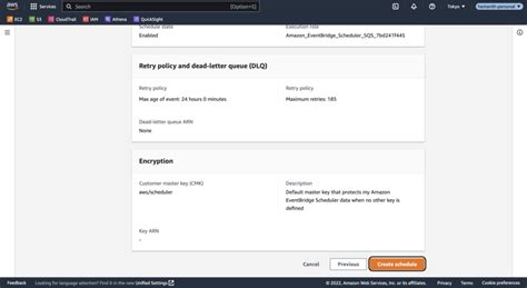 triggering event at specific time using amazon eventbridge into sqs