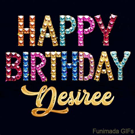Sparkling Happy Birthday Desiree Gif With Jewel Lettering Download On Funimada Com