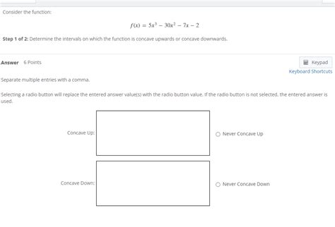 Solved Consider the function: f(x)=5x3−30x2−7x−2 Step 1 of | Chegg.com