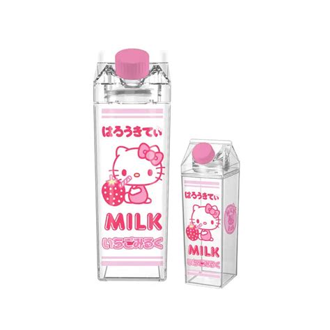 Hello Kitty Strawberry Milk Carton Water Bottle Pink House Boutique