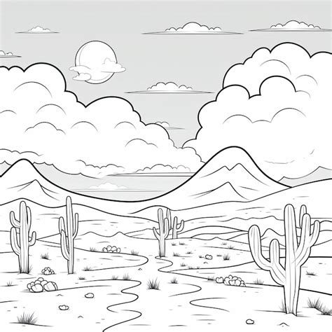 사막 풍경 색칠 공부 사진 무료 고품질 사진 다운로드 Freepik