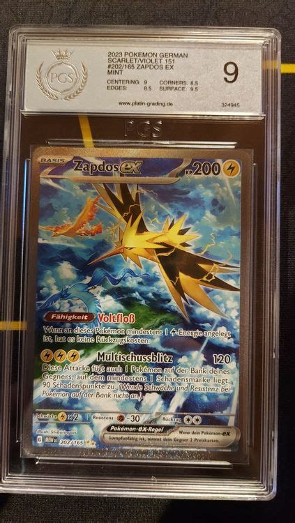 Zapdos Ex 151 Sar 202 Lavados Arktos Pgs 9 Graded Slab Mint Neu