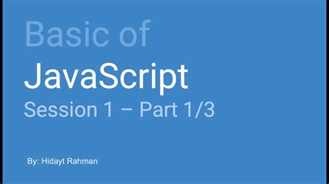 Basic Javascript Live Session Lecture 13 Youtube