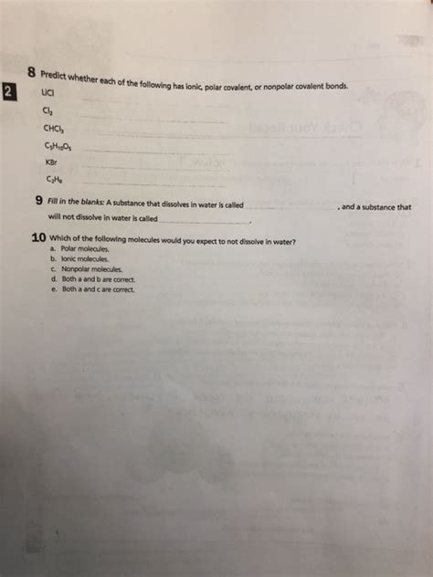 solved 8 predict whether each of the following has lonic