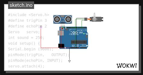 Ultrasonic And Servo Motor Copy Wokwi Esp32 Stm32 Arduino Simulator