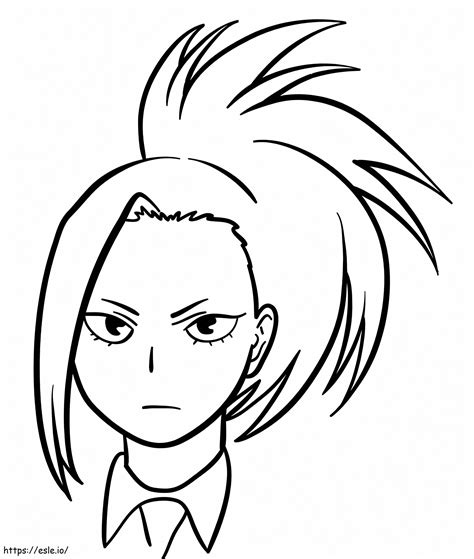 Momo Yaoyorozu Face Coloring Page