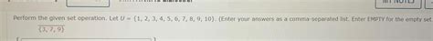 [answered] My Perform The Given Set Operation Let U 1 2 3 4 5 6 7 8 9 Kunduz
